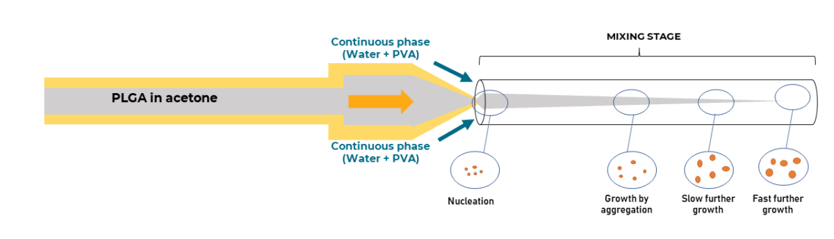 Perform PLGA nanoparticle synthesis using 3D microfluidic hydrodynamic focusing - Fluigent